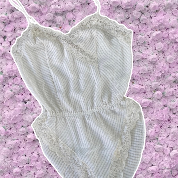 Vintage | Intimates & Sleepwear | Vintage Teddy Romper High Cut Thigh ...